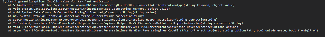 Cannot reverse engineer · Issue #1797 · ErikEJ/EFCorePowerTools · GitHub