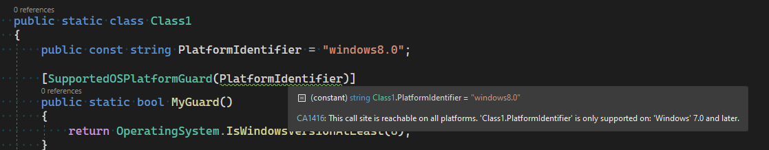 Net 6 Platform Compatibility Analyzer Warns Const String Is Only Callable In Certain Os 2332