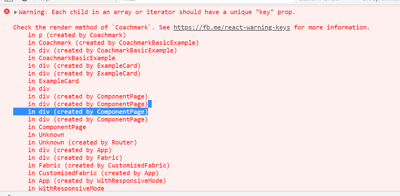 Coachmarks render function is missing key prop in array · Issue #5505 · microsoft/fluentui · GitHub