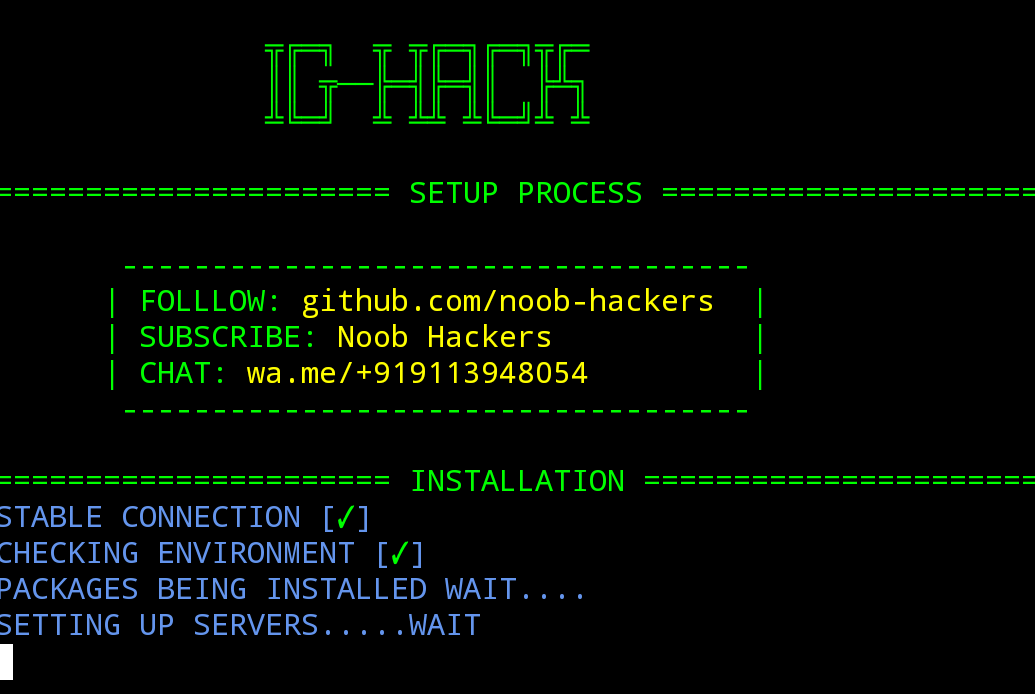 SETTING UP SERVERS.....WAIT....! · Issue #89 · noob-hackers/ighack · GitHub