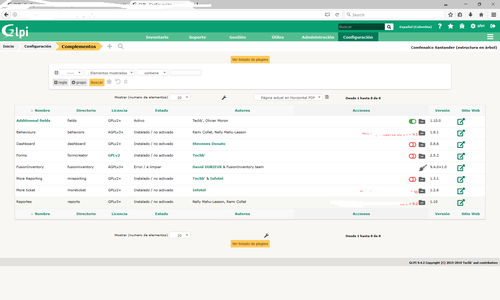 Not allowed to install fusioninventory plugin - Problem upgrading GLPI 9.4.2 to GLPI 9.4.3 ...