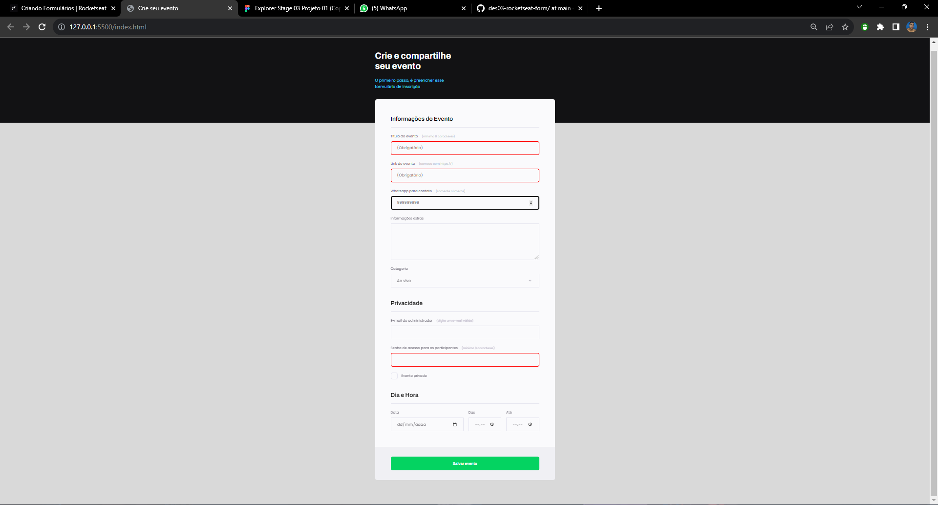 GitHub - delcor027/des03-rocketseat-form