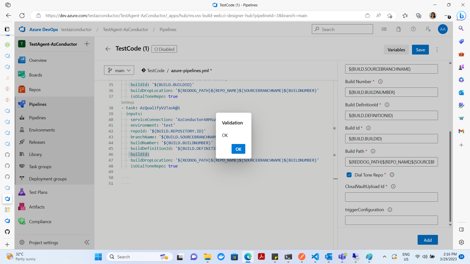 Bug Mandatory Parameters In A Yaml Based Buildrelease Task Extension Is Not Being Validated