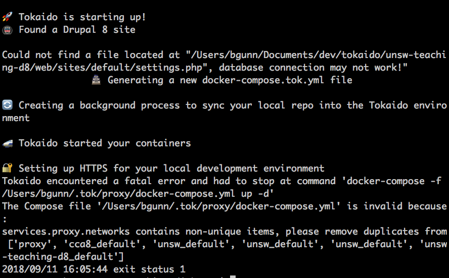 services.proxy.networks contains non-unique items error on `tok up` · Issue #37 · ironstar-io ...