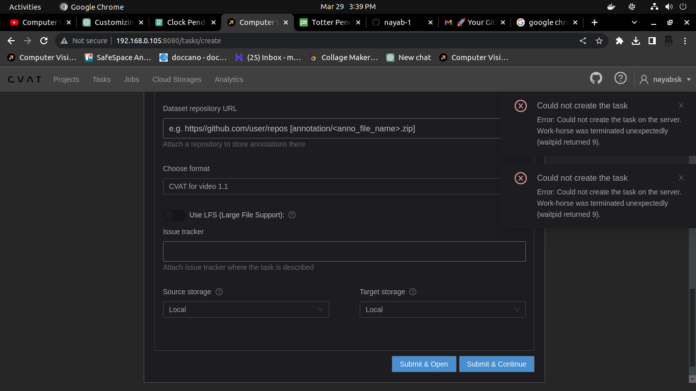 Can't creating tasks · Issue #5953 · cvat-ai/cvat · GitHub