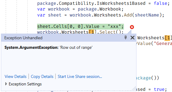 IsWorksheets1Based does not apply to all 1-based references · Issue #75 · EPPlusSoftware/EPPlus ...