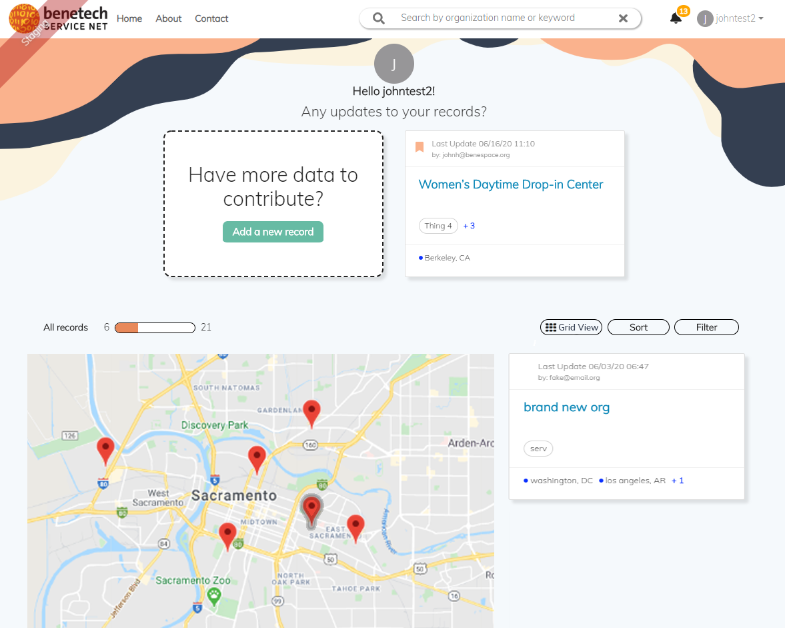 Add map view for records · Issue #1064 · openreferral/ServiceNet · GitHub