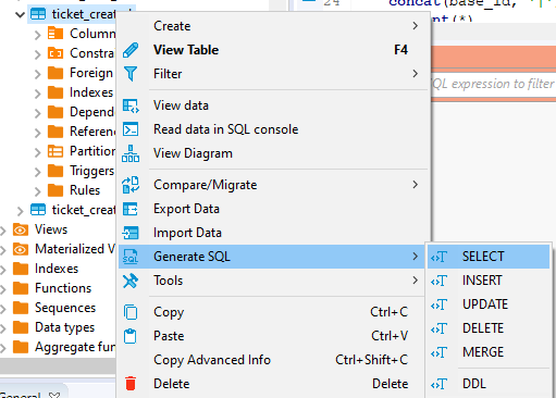 Generate SQL (for SELECT) doesn't show columns anymore in SQL Preview ...