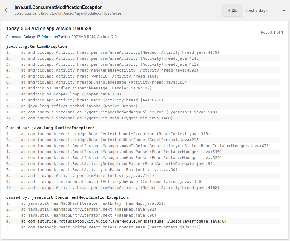 Crash On Javascript Reload · Issue 9 · React Native Audio Toolkitreact Native Audio Toolkit