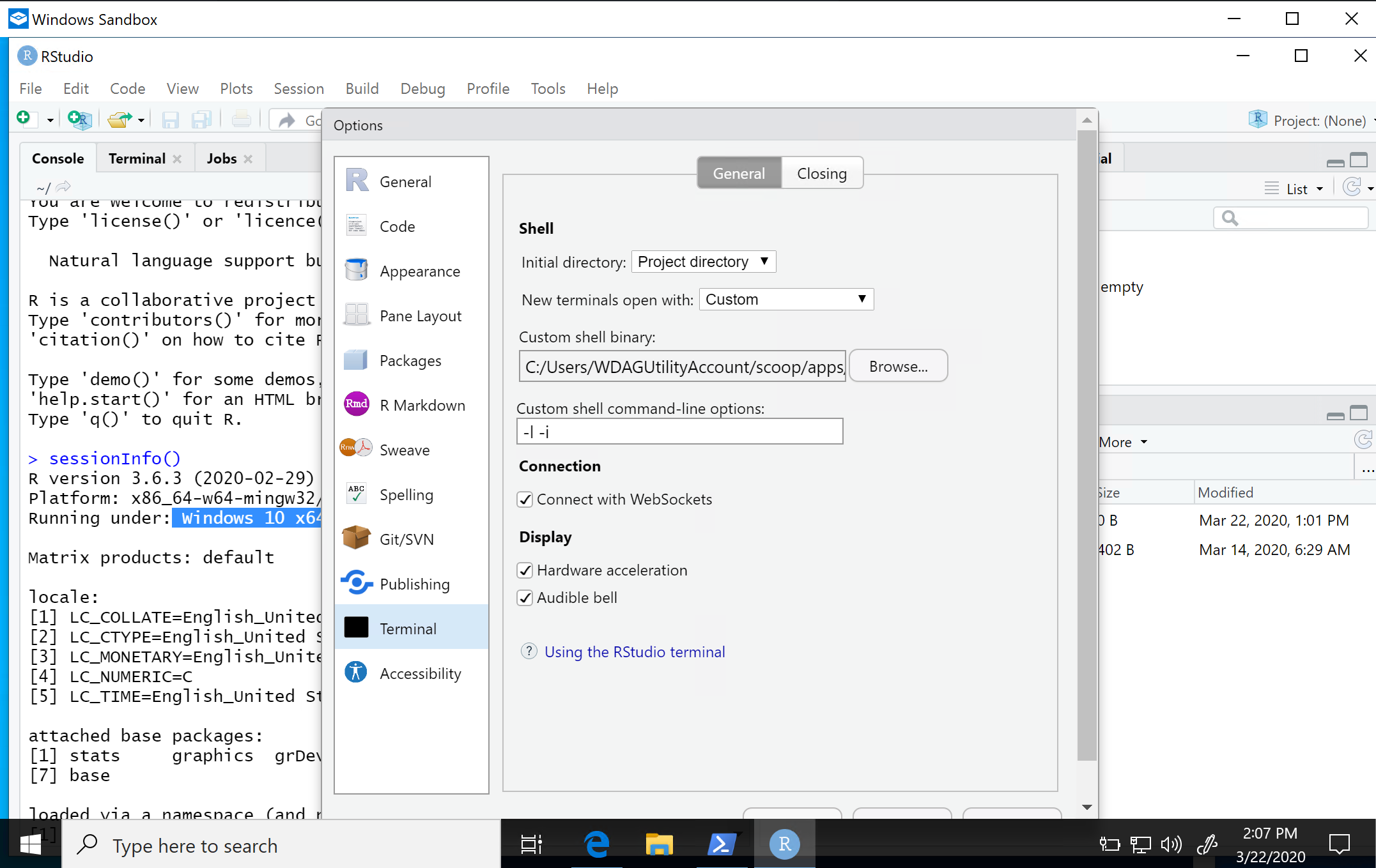 Portable installation breaks busy detection for custom shells on ...