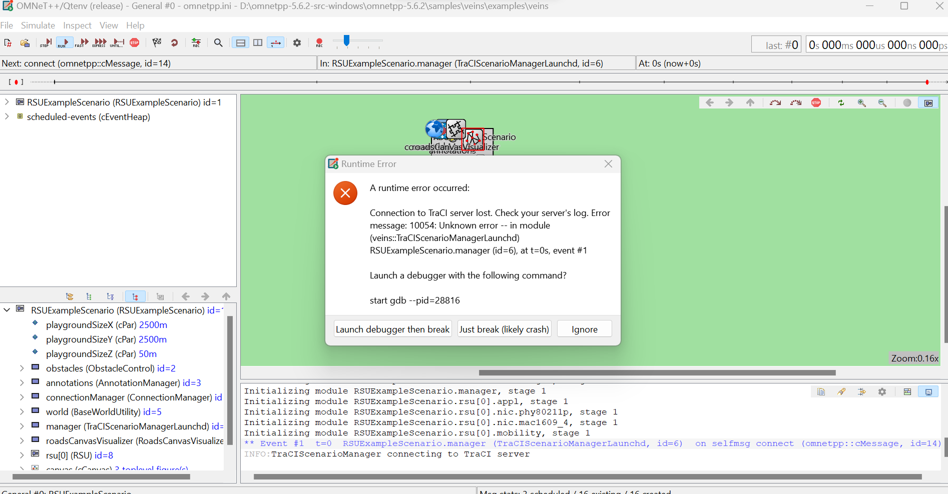 Utilizing SUMO, OMNeT++, and VEINS to Control Vehicles and Send Messages in Simulation · Issue ...