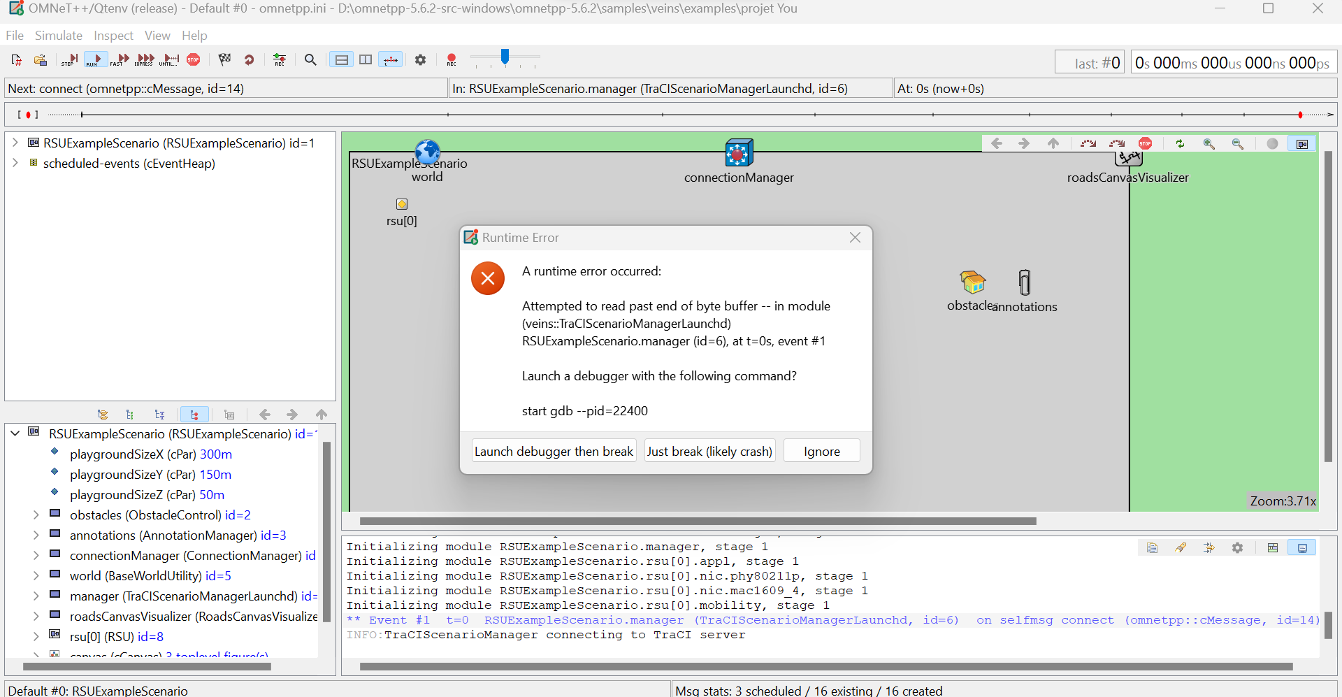 Utilizing SUMO, OMNeT++, and VEINS to Control Vehicles and Send Messages in Simulation · Issue ...