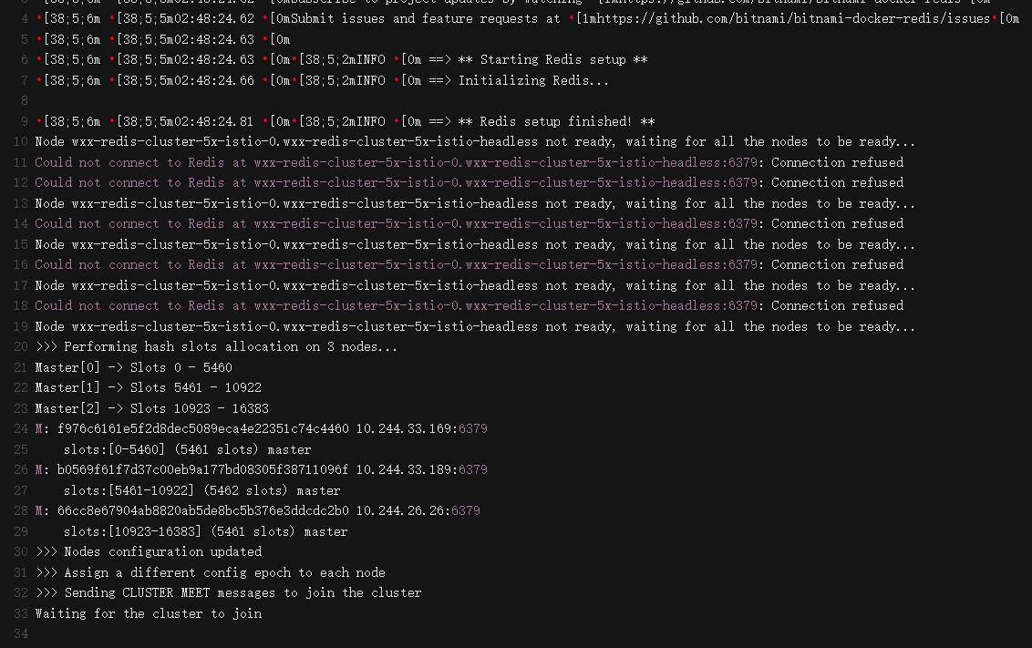 Redis Cluster Init Failed When Namespace Managed By Istio · Issue