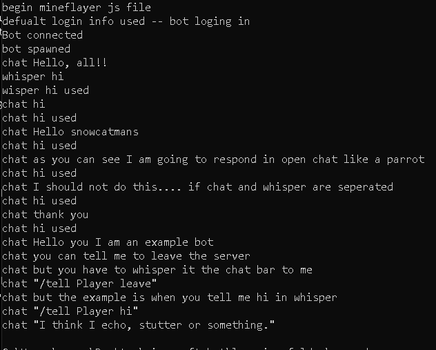 chat receives whisper events · Issue #1583 · PrismarineJS/mineflayer · GitHub