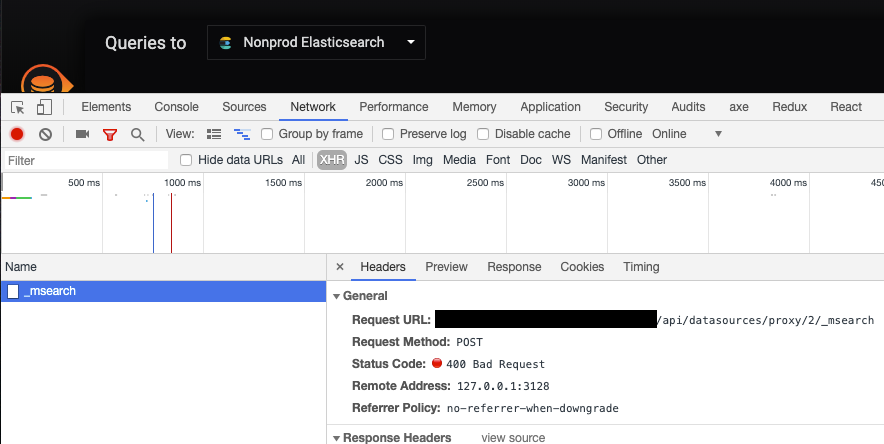 400 Bad Request on AWS Elasticsearch datasource · Issue #16321 · grafana/grafana · GitHub