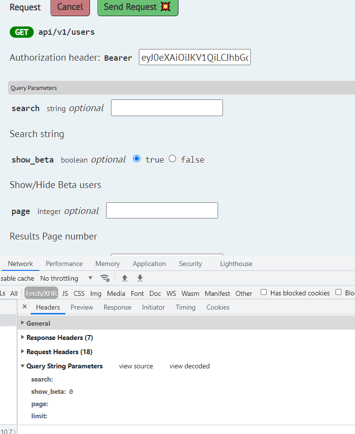 Try It out always sending value 0 for boolean true set in queryParam ...
