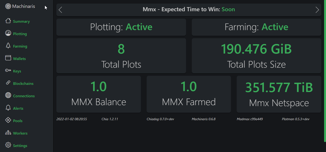 Support MMX blockchain - from Madmax! · Issue #529 · guydavis/machinaris · GitHub