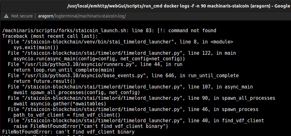Ability to run a timelord as well during container launch. · Issue #868 · guydavis/machinaris ...