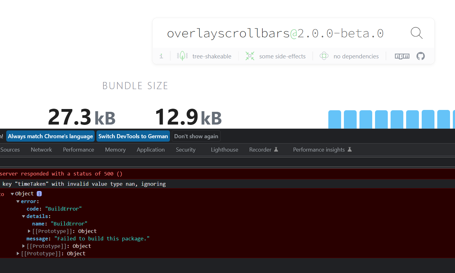 BuildError in Export Analysis for overlayscrollbars package · Issue #678 · pastelsky ...
