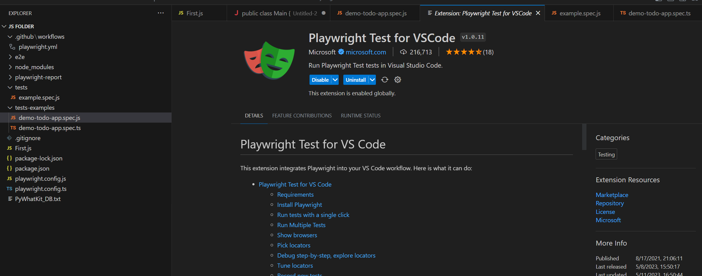 Play button cannot be found on VS code · Issue #23356 · microsoft/playwright · GitHub