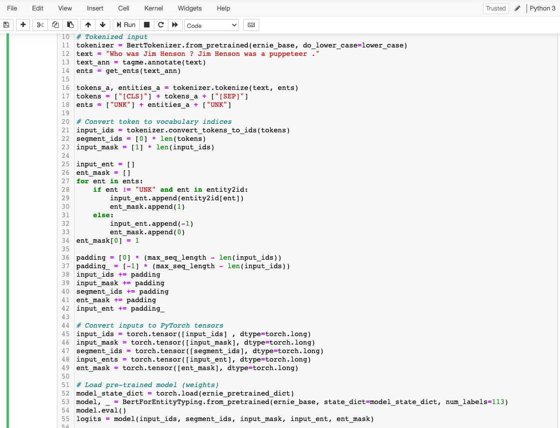 Error while finding entity relations on text · Issue #66 · thunlp/ERNIE · GitHub