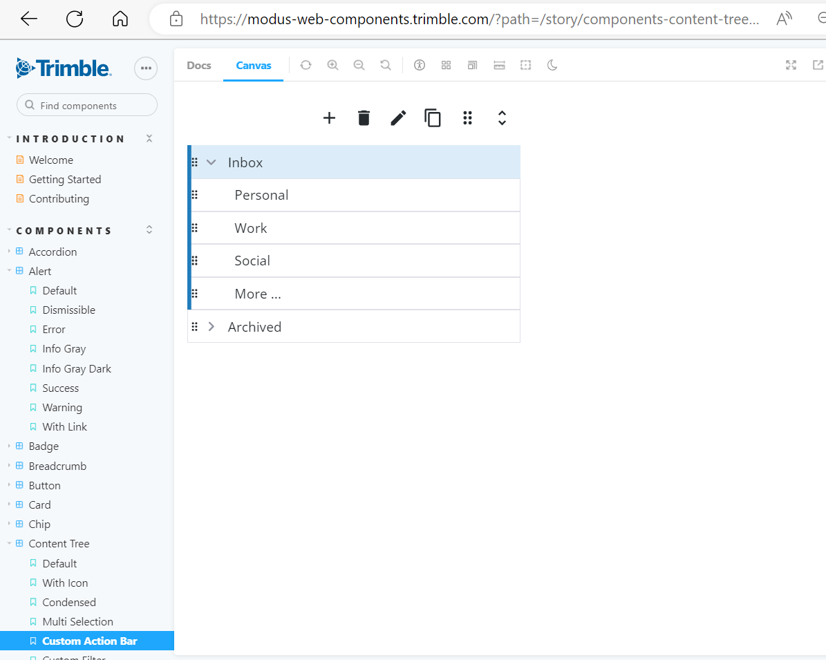 Modus Content tree - No enough space between the tree view indicator line and drag and drop icon ...