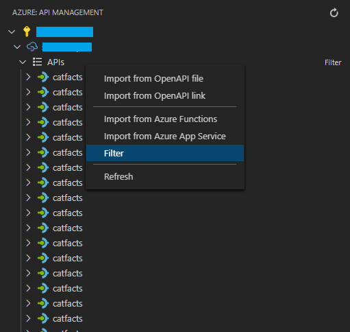 implement filtering of APIs · Issue #132 · microsoft/vscode-apimanagement · GitHub