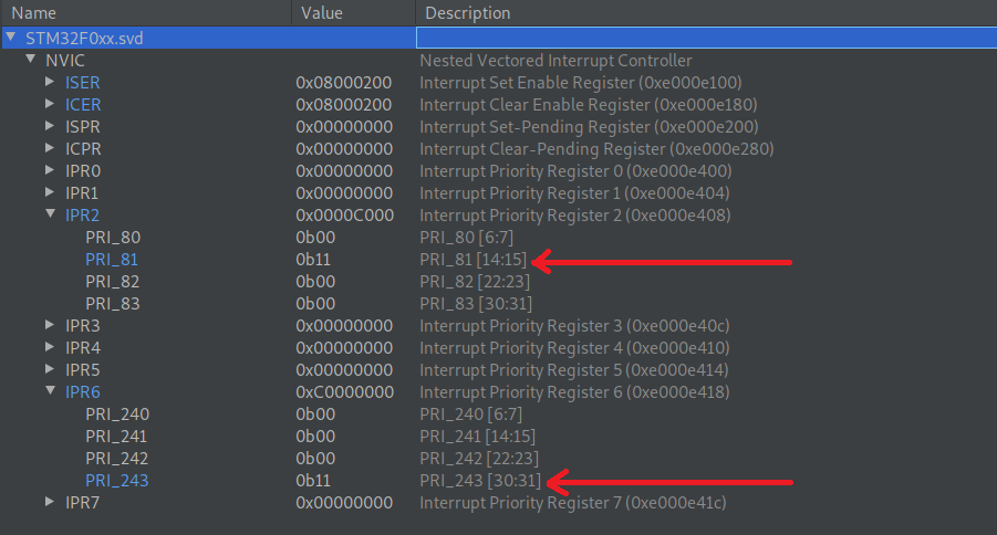 Task priority not reflected in NVIC · Issue #287 · rtic-rs/rtic · GitHub