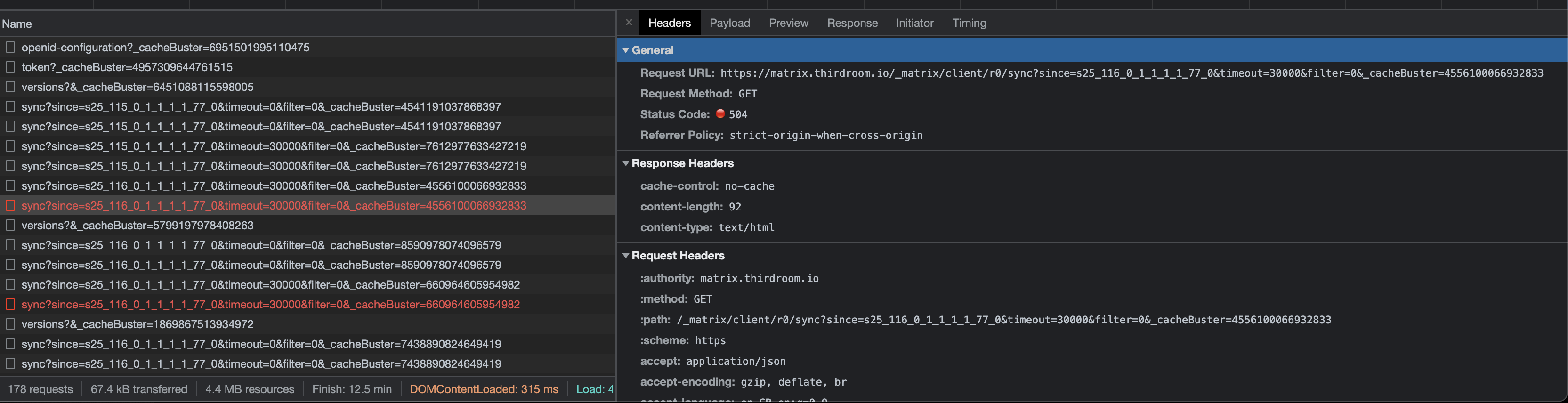 504s when trying to /sync against matrix.thirdroom.io · Issue #169 · matrix-org/thirdroom · GitHub