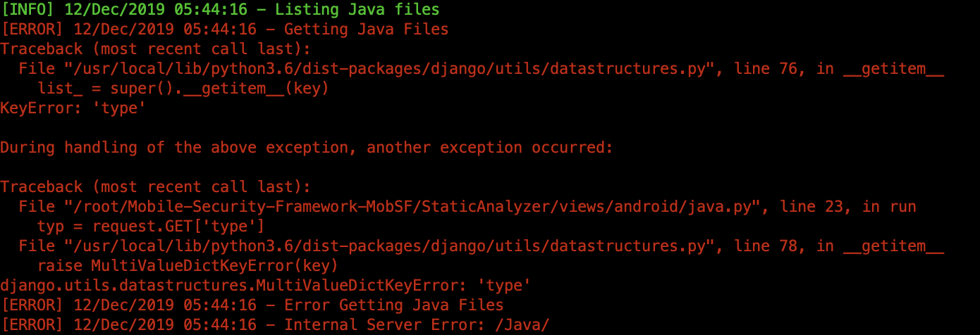 Unable To View Java Files After Static Apk Scan · Issue 1202 · Mobsfmobile Security Framework