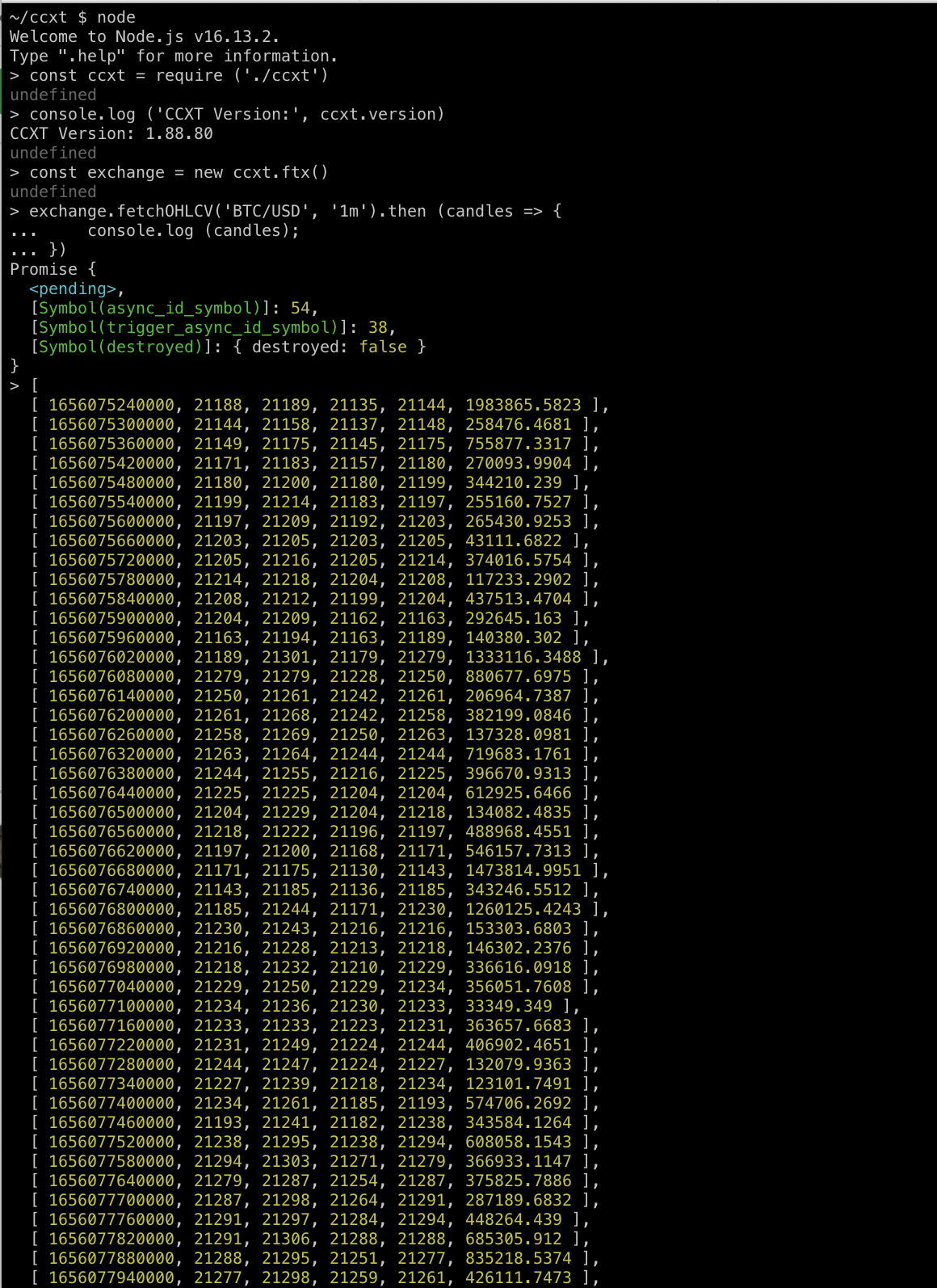 [JS] fetchOHLCV only works awaiting, not with .then(callback) · Issue #14061 · ccxt/ccxt · GitHub