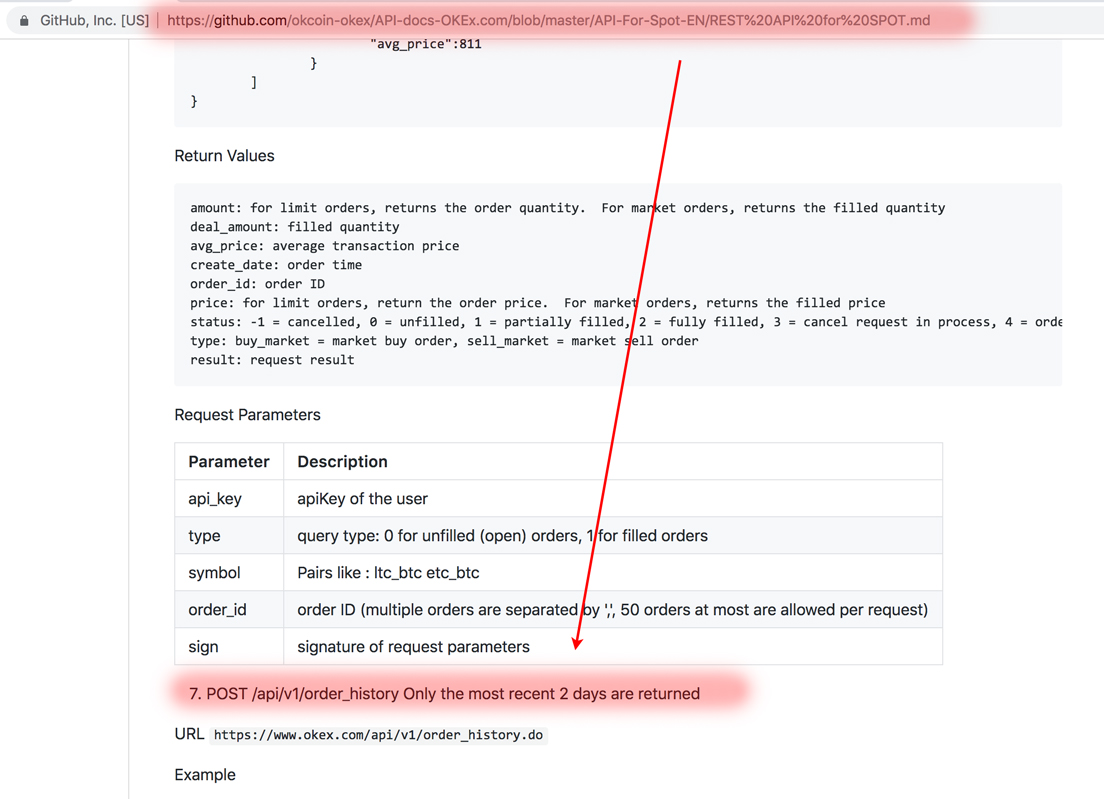 Fetching Orders for last one day on okex ? · Issue #4230 · ccxt/ccxt · GitHub