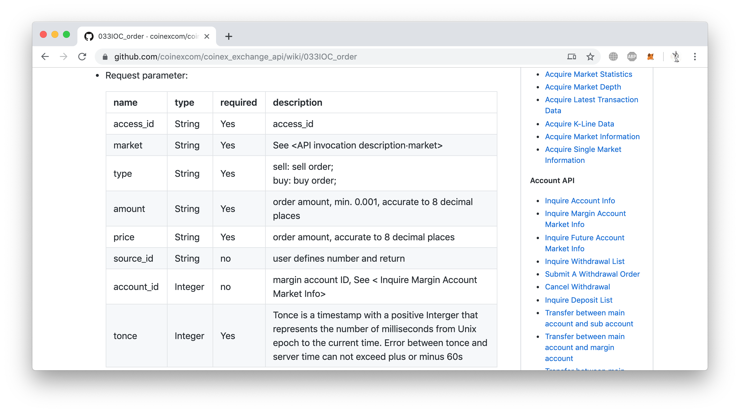 CoinEx IOC Order question · Issue #5969 · ccxt/ccxt · GitHub