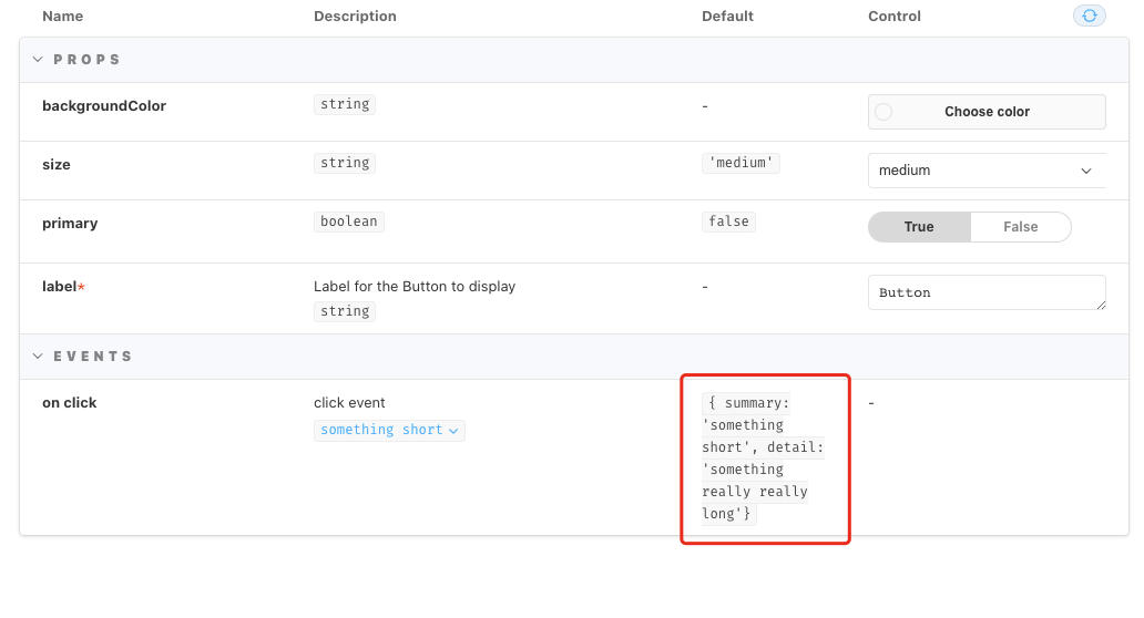 a feature of addon-docs about "show events params" · Issue #12332 · storybookjs/storybook · GitHub