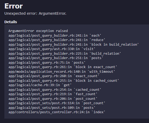 ordfav with commentary search raises exception · Issue #5177 · danbooru/danbooru · GitHub