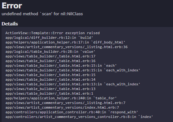 Artist commentary versions page is broken · Issue #4355 · danbooru/danbooru · GitHub