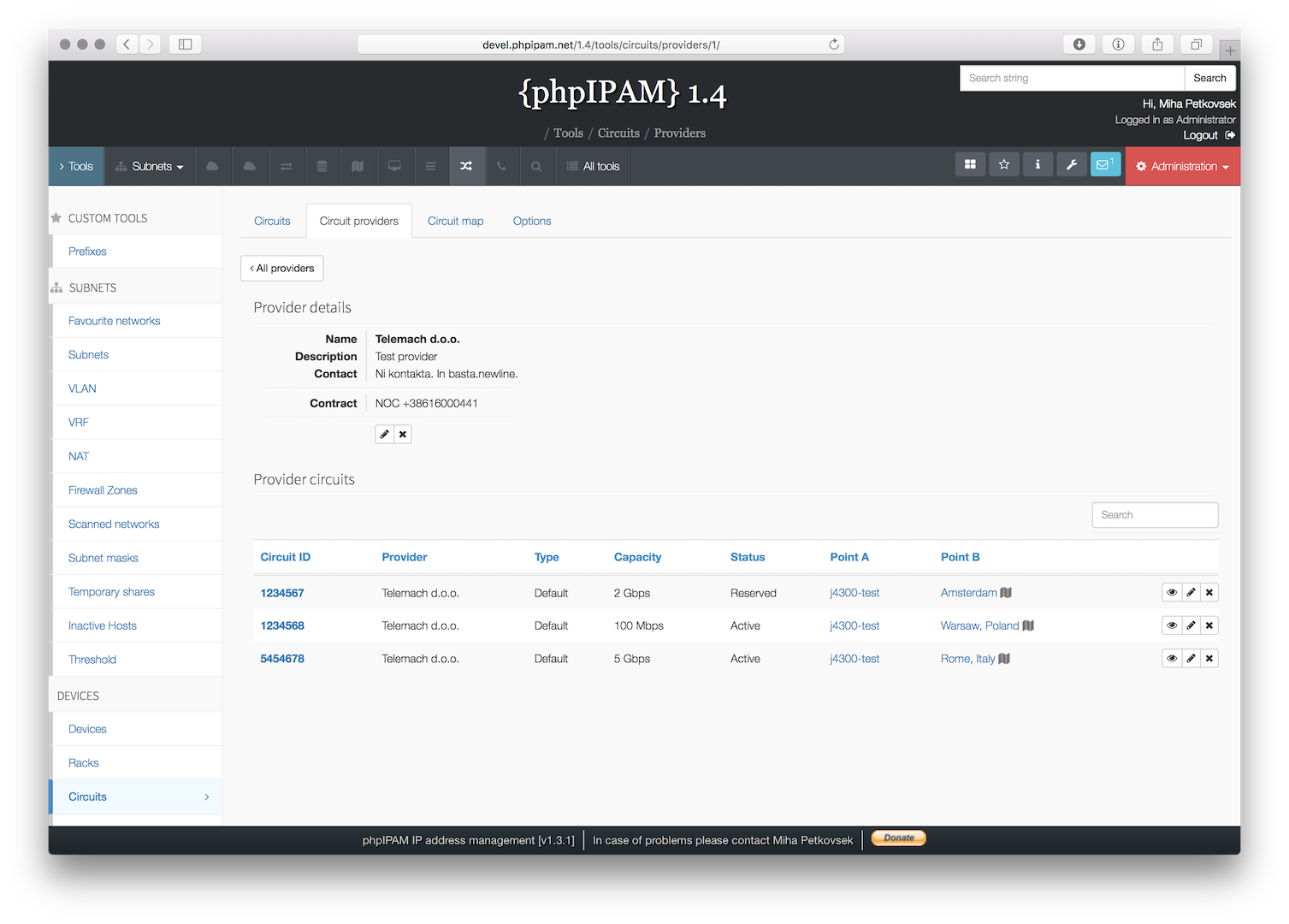 Circuits module · Issue #1278 · phpipam/phpipam · GitHub