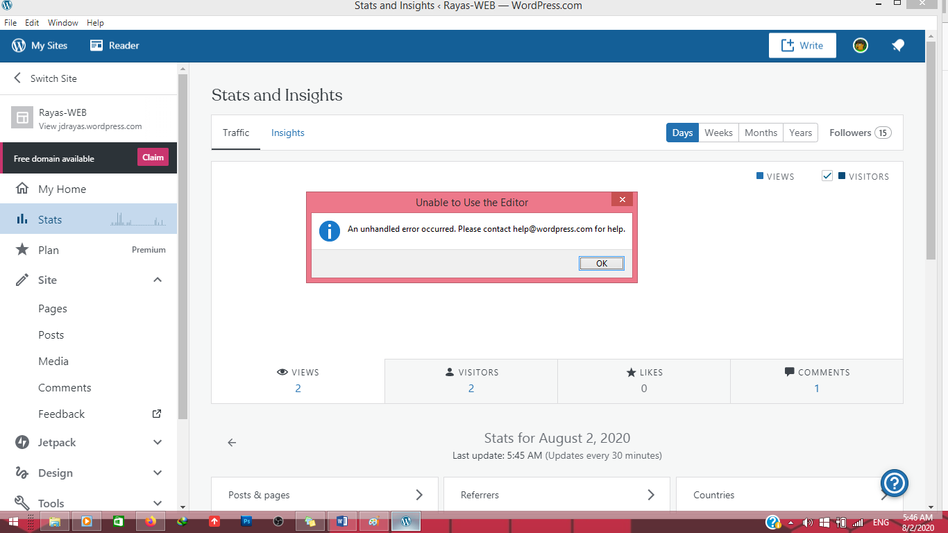 Unable to Use The Editor: An unhandled exception occurred. · Issue #48319 · Automattic/wp ...