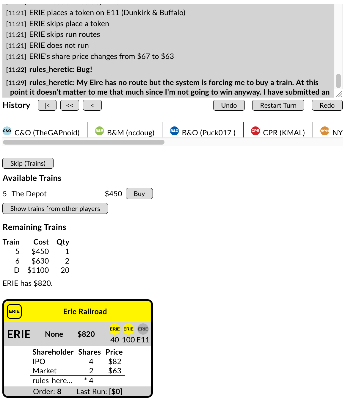 [1830] Eire Has No Route But Forced to Buy a Train - Game 36941 · Issue #5137 · tobymao/18xx ...