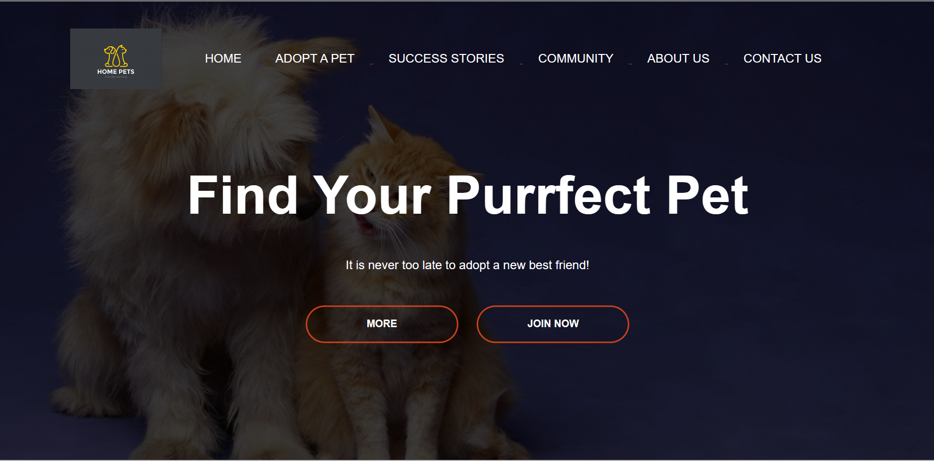 GitHub - EmoCookie/Home-Pets: A simple yet modern home page for a pets' adoption website.