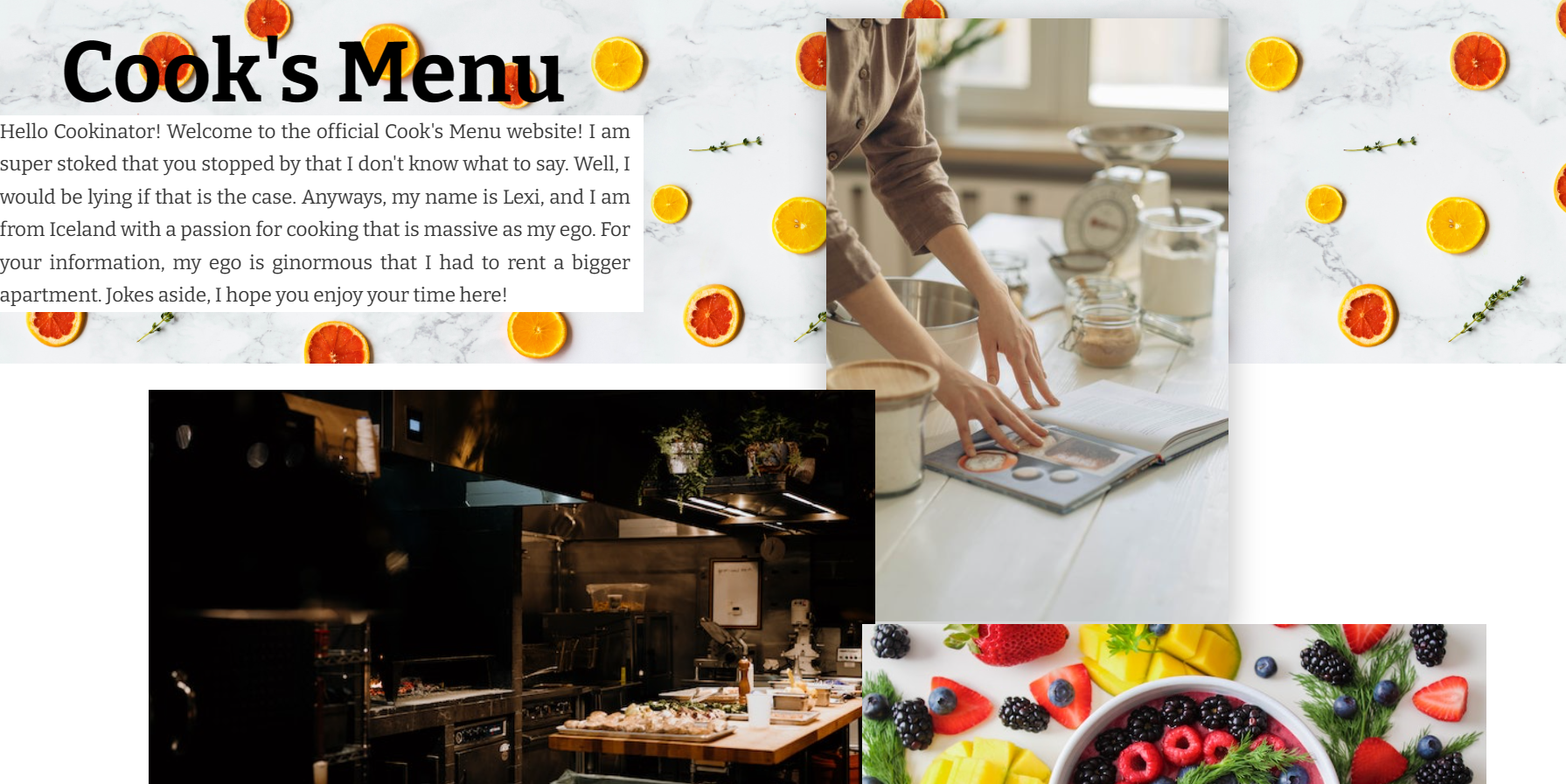 GitHub - EmoCookie/Cook-s-Menu: A fun website for a food content creator.