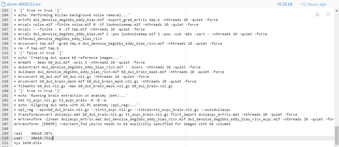 mrtransform: [ERROR] -reorient_fod yes/no needs to be explicitly specified for images with 66 ...