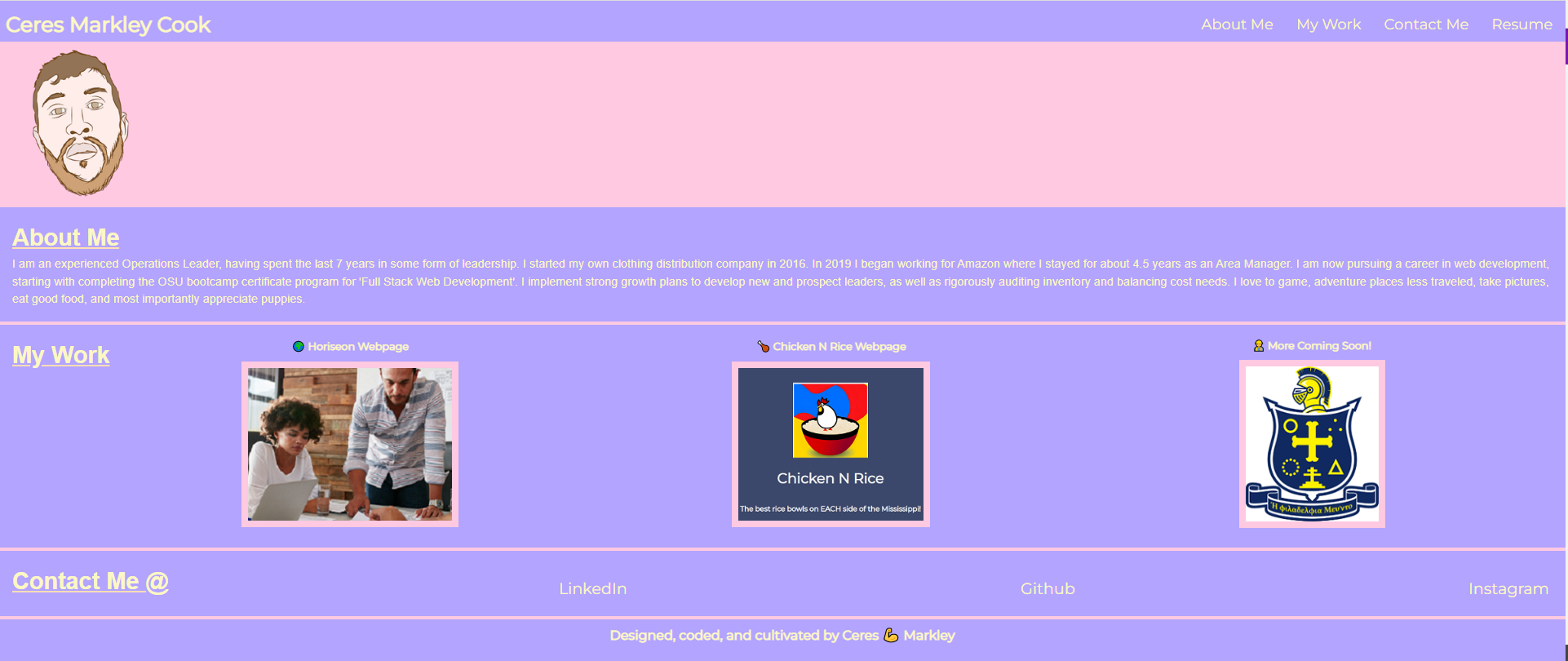 GitHub - ceresmarkley/markley-portfolio: bootcamp portfolio using css variables