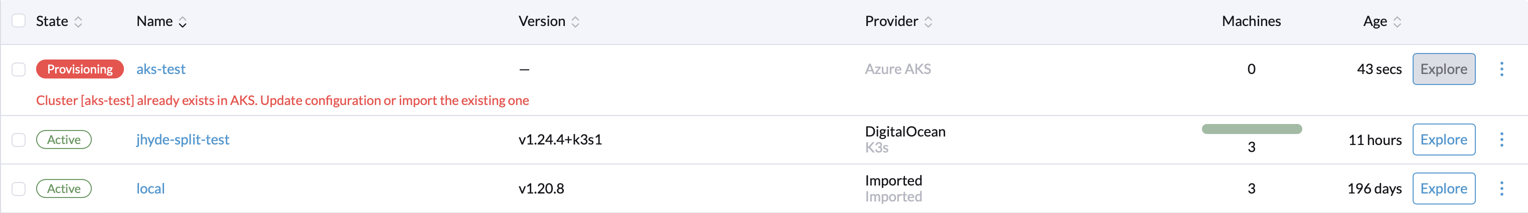 Creating an AKS cluster with a duplicate name as an Azure cluster throws error · Issue #37955 ...