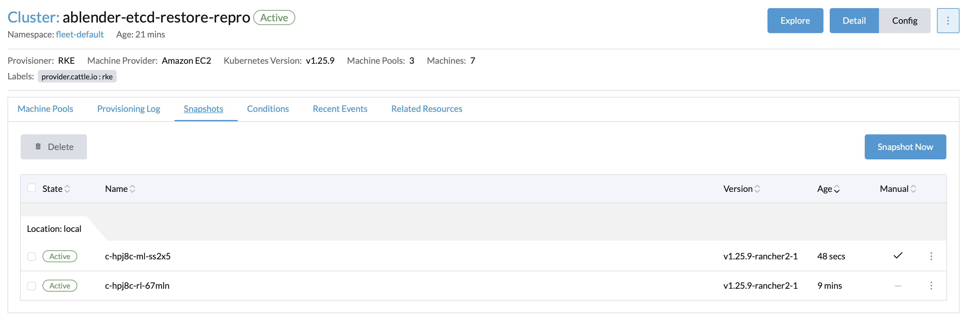 [rke1 etcd restore] unable to restore etcd snapshot · Issue #41547 · rancher/rancher · GitHub