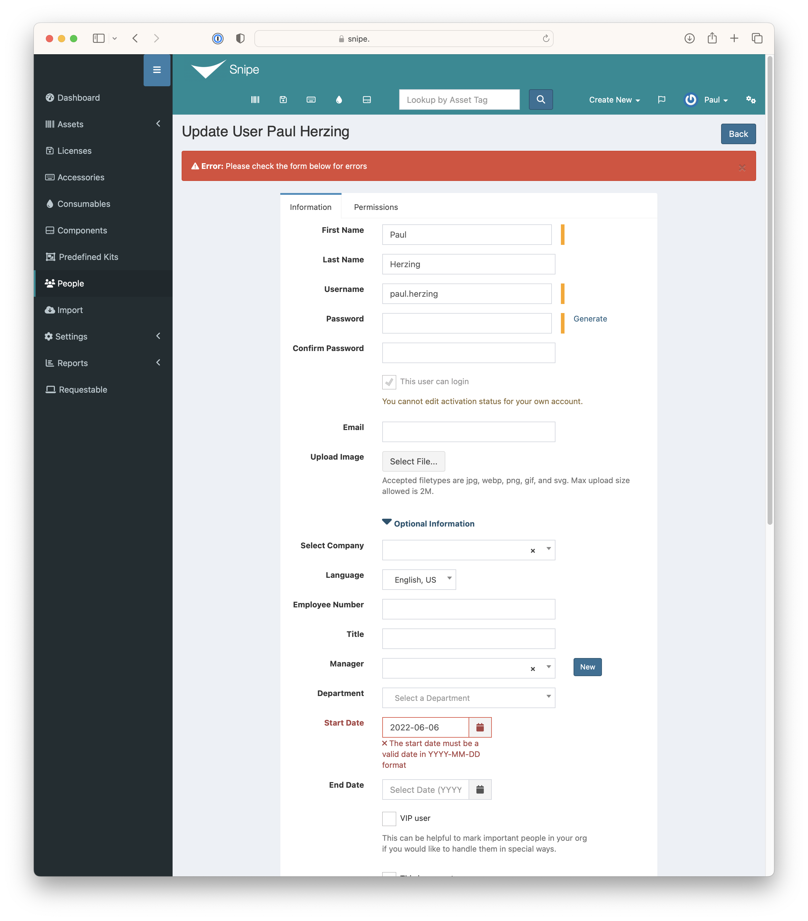 Error setting/changing a Person's Start Date · Issue #12924 · snipe/snipe-it · GitHub