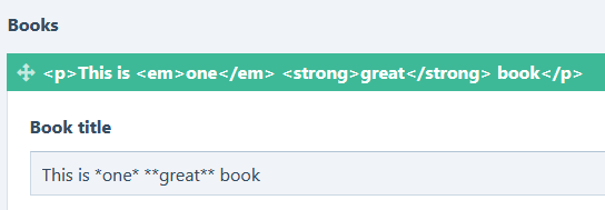 Repeater Fields shows HTML tags on pages: *Foo* shown as " Foo " (when using Markdown) · Issue ...