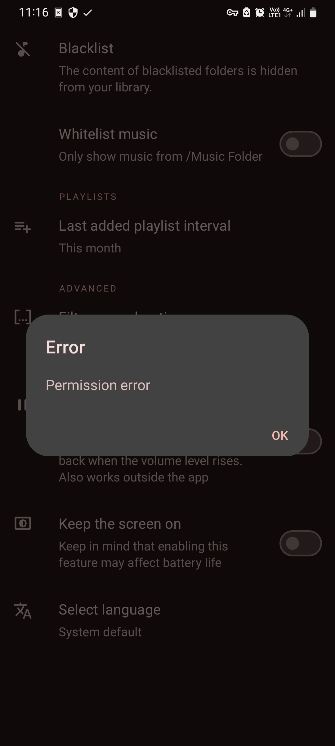 "Permission error" when tapping 'add' to blacklist directories · Issue #1495 · RetroMusicPlayer ...