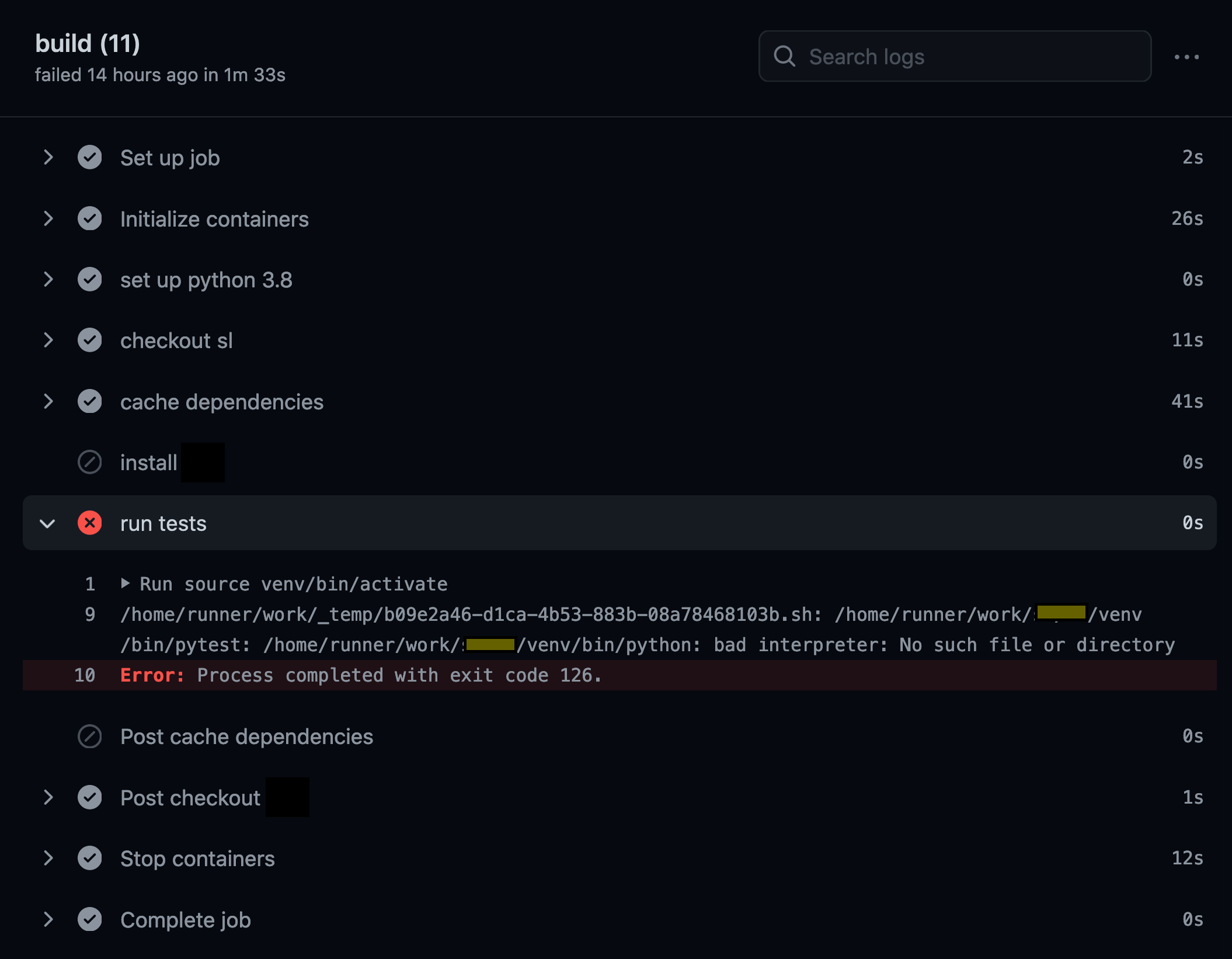 Periodic bad Interpreter When Caching Virtual Environments Issue 