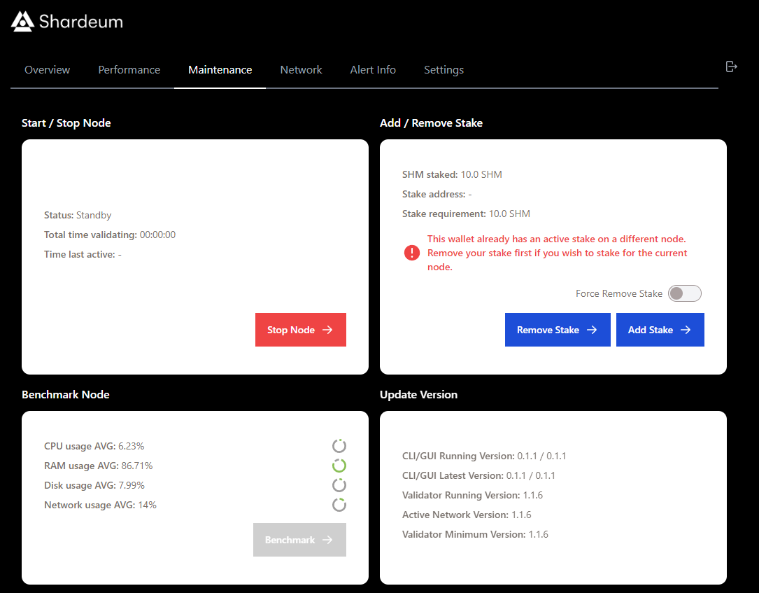 Validator Cannot Unstake Error ``` This wallet already has an active stake on a different node ...